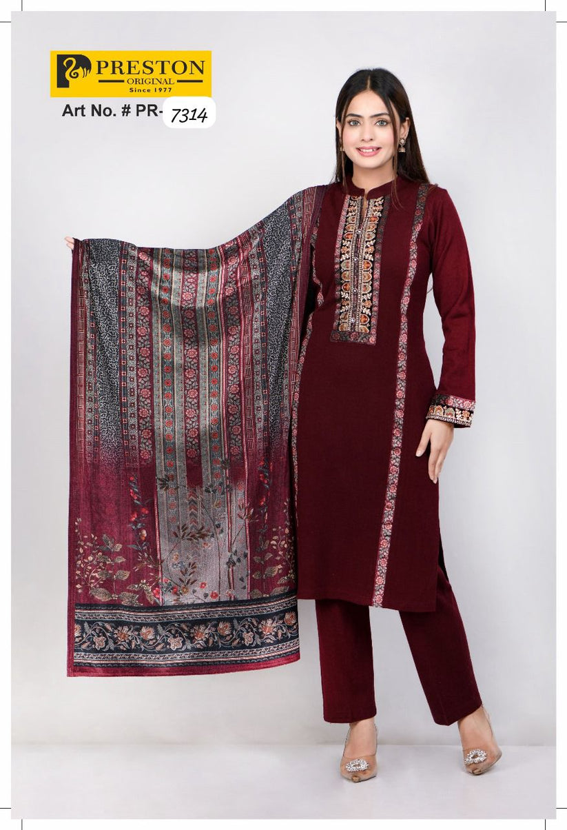 Premium pure knitting with velvet stole (B31) – Attire By Ayaana